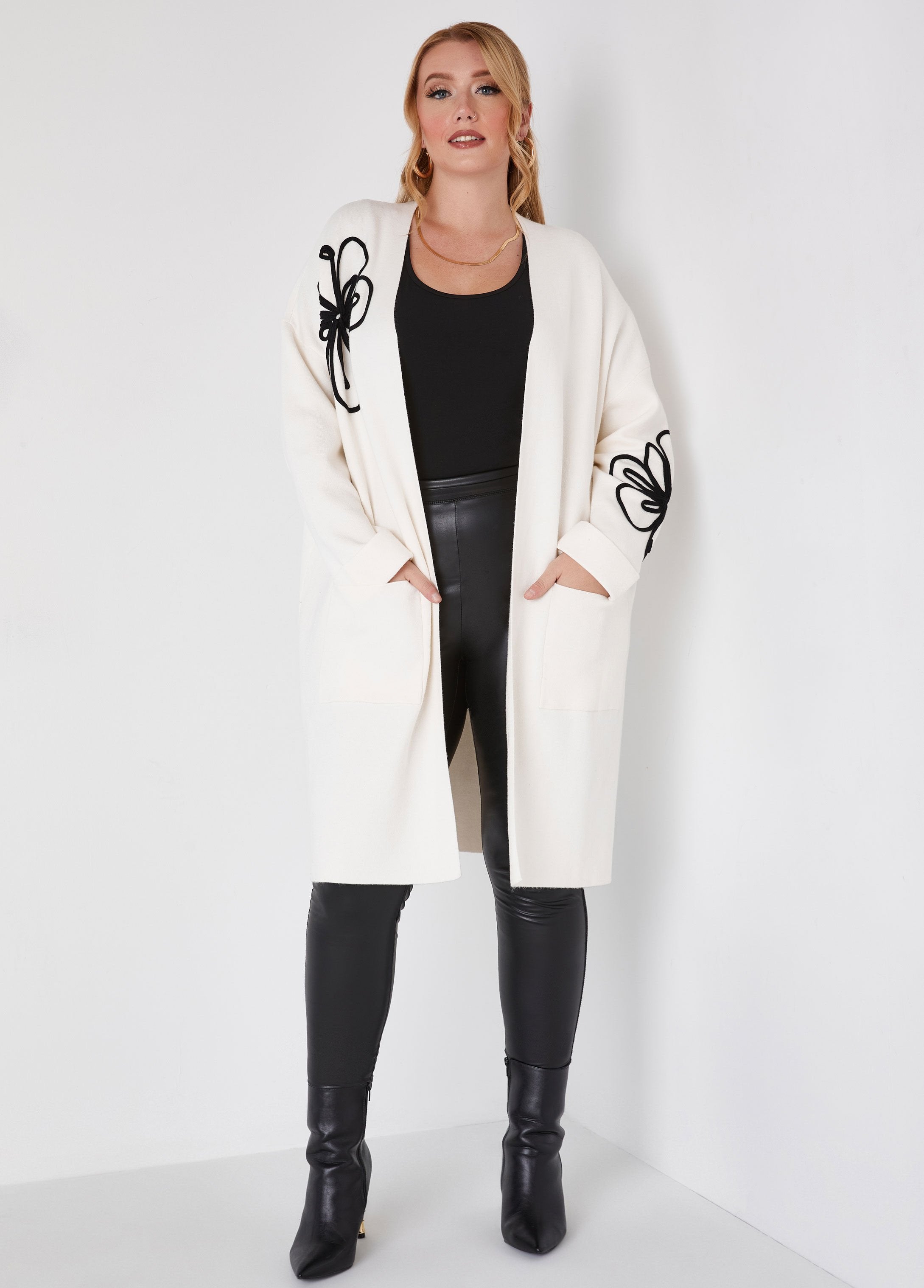 Plus Size floral embroidered cardigan plus size duster plus size ...